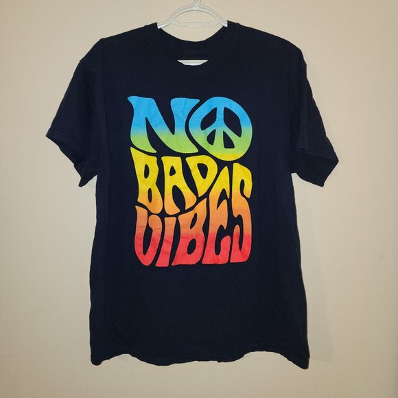 Shirts | Mens Rainbow No Bad Vibes Tshirt L Celebrate Pride Month ...
